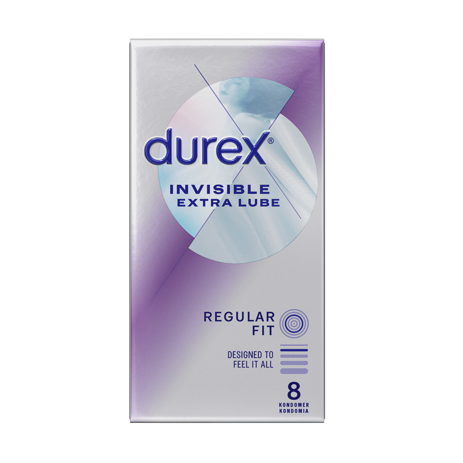 Durex Invisible Extra Lube Kondomer 8 stk.